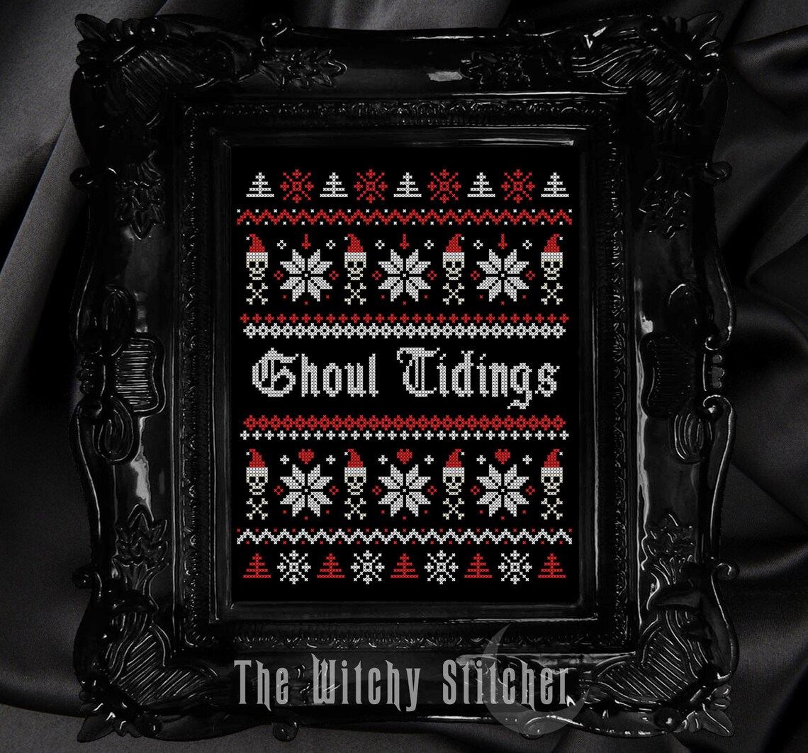 Ghoul Tidings Cross Stitch Pattern Christmas Modern - Etsy