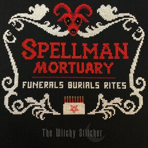 Spellman Mortuary ~ Occult Cross Stitch Pattern ~ Sabrina, Chilling ...