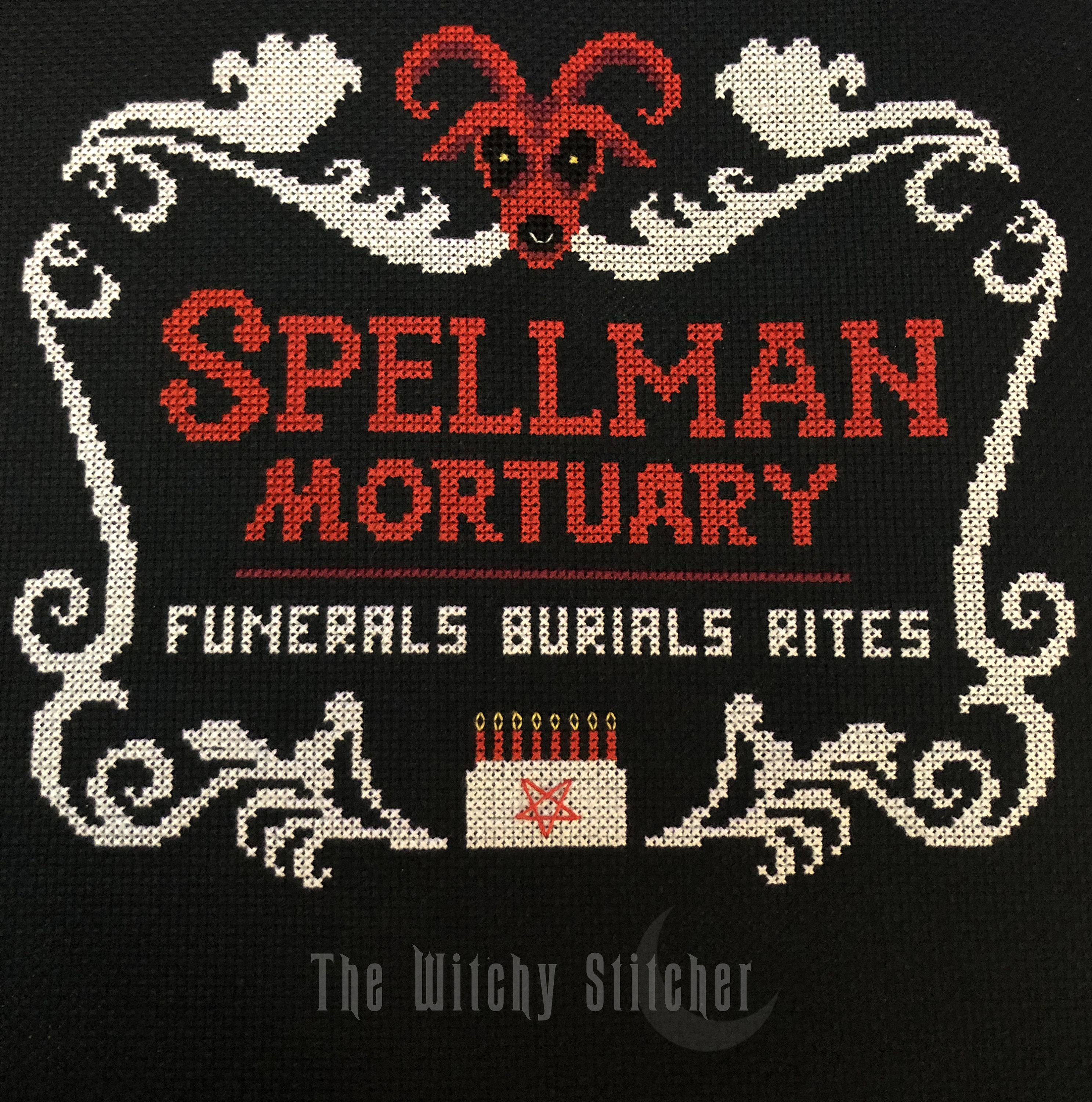 Spellman Mortuary ~ Occult Cross Stitch Pattern ~ Sabrina, Chilling ...