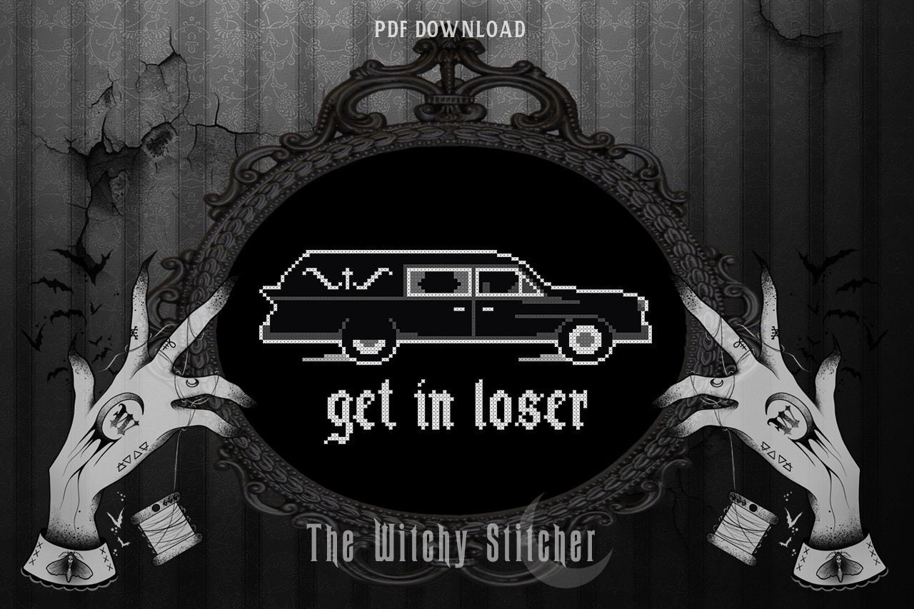Hearse - Get in Loser ~ Gothic Cross Stitch Pattern ~ Occult, Funny ...