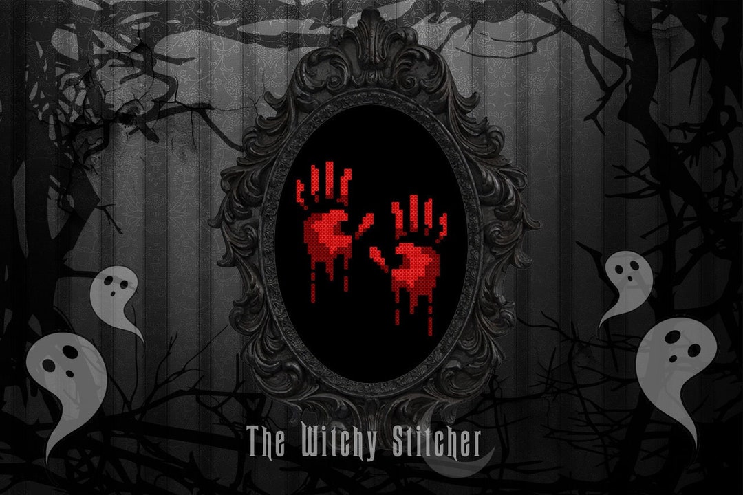 Bloody Handprints ~ Cross Stitch Pattern - Horror, Gothic, True Crime ...