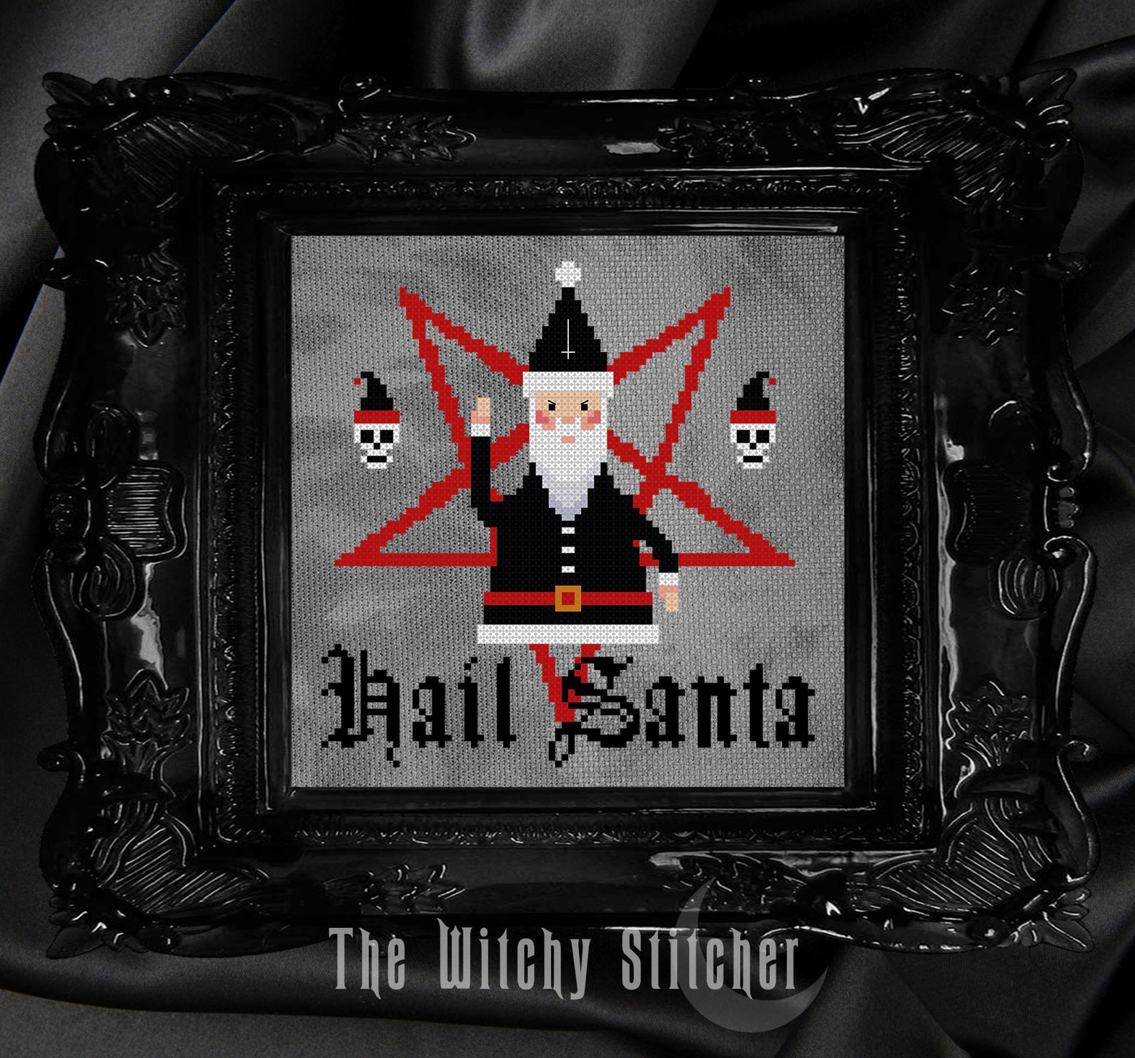 Hail Santa Cross Stitch Pattern Modern Macabre Gothic | Etsy