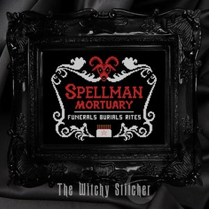 Spellman Mortuary ~ Occult Cross Stitch Pattern ~ Sabrina, Chilling ...