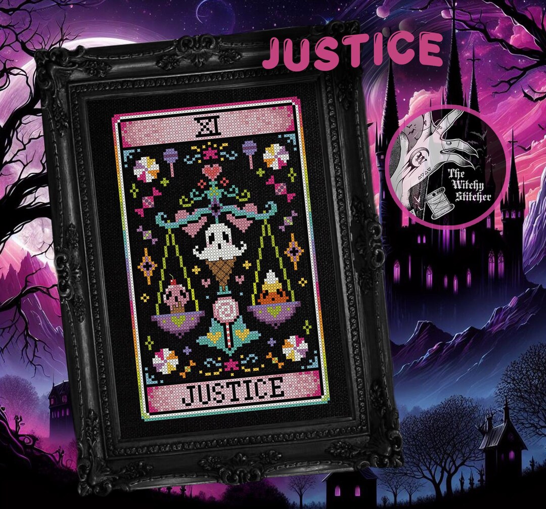 Justice - Nostalgic Tarot - Cross Stitch Pattern - Retro, 90's, Vintage ...
