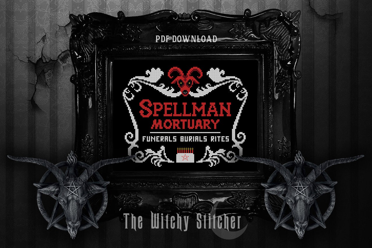 Spellman Mortuary Occult Cross Stitch Pattern Sabrina - Etsy
