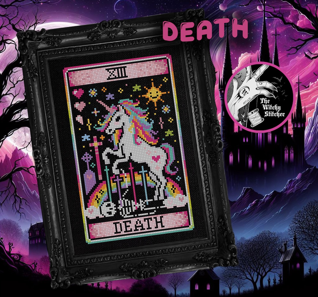 Death - Nostalgic Tarot - Cross Stitch Pattern - Retro, 90's, Vintage ...