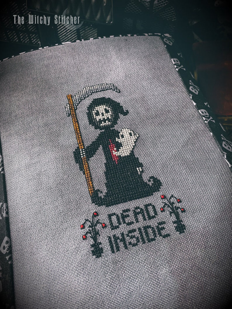 Dead Inside - Grim Reaper - Cross Stitch Pattern ~ Ghost, Gothic ...