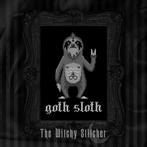 Goth Sloth ~ Cross Stitch Pattern - Gothic, Animal, Corpse Paint, Sigil ...