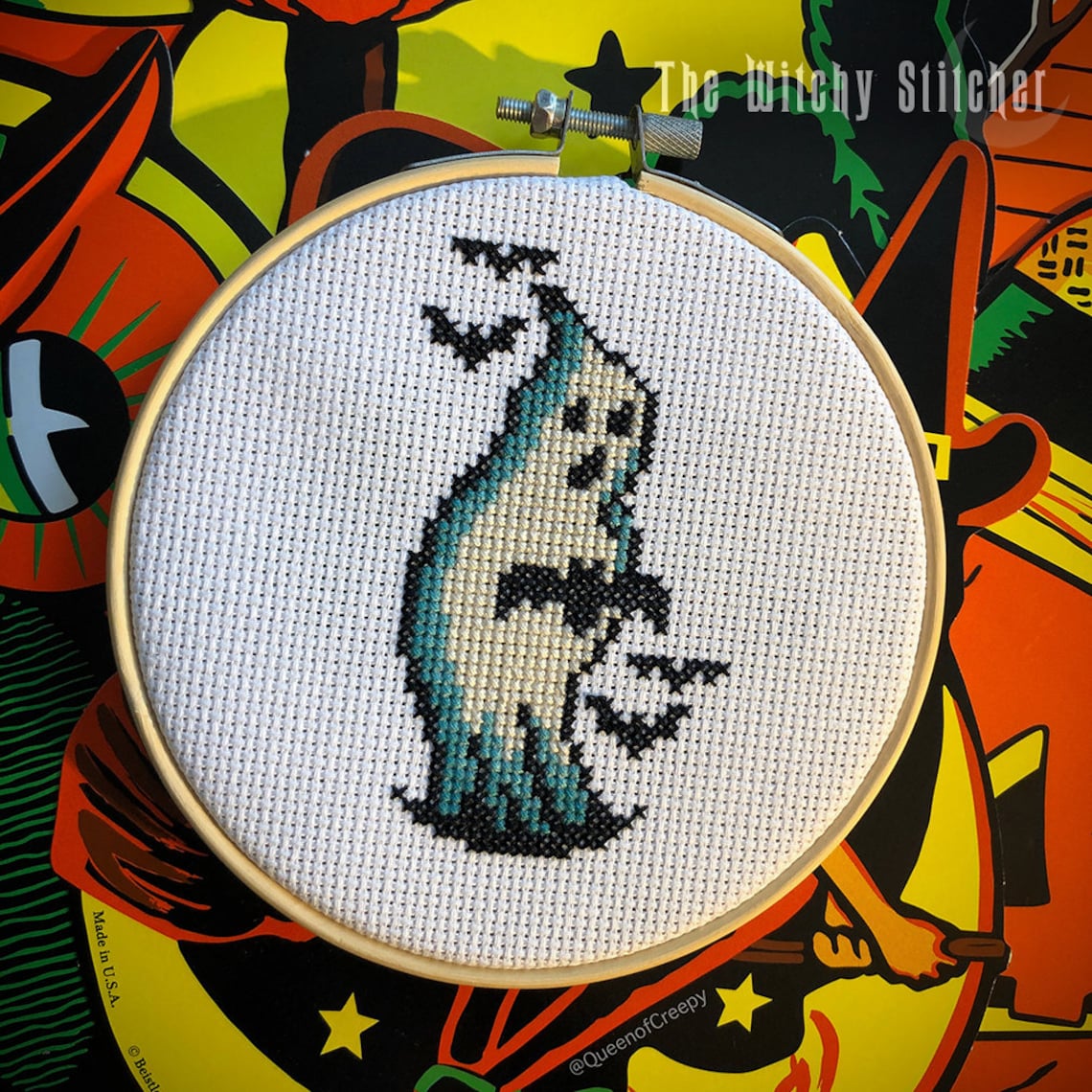 Mini Vintage Halloween Trio Cross Stitch Pattern Set Cat | Etsy