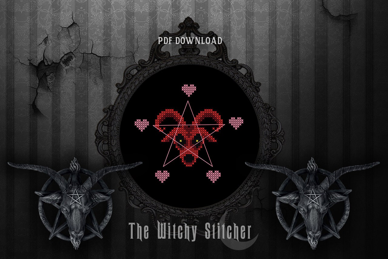 Baphomet Valentine Cross Stitch Pattern Occult Love - Etsy