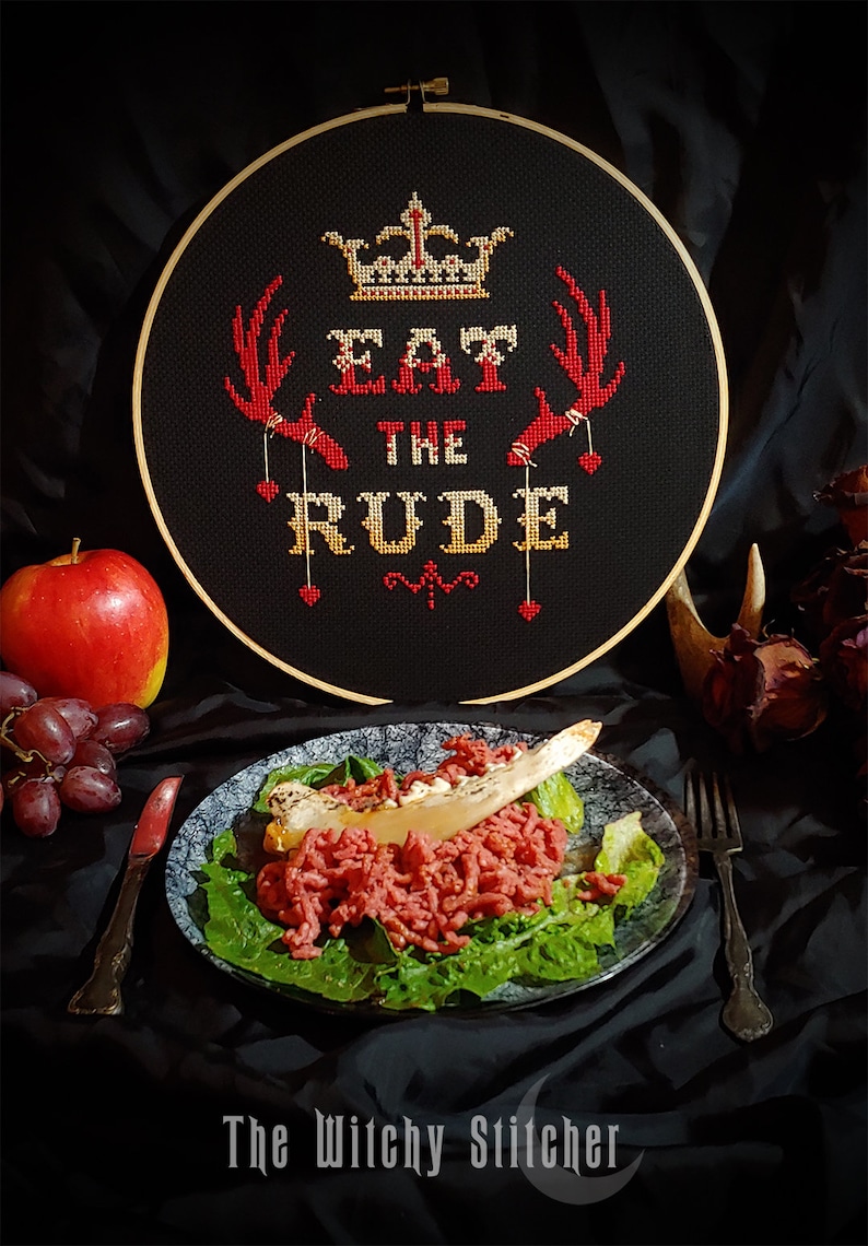 Eat the Rude Hannibal Cross Stitch Pattern Mads | Etsy UK