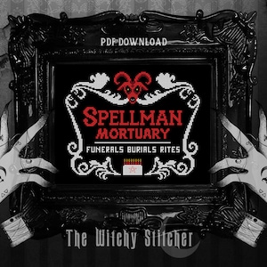 Spellman Mortuary ~ Occult Cross Stitch Pattern ~ Sabrina, Chilling ...