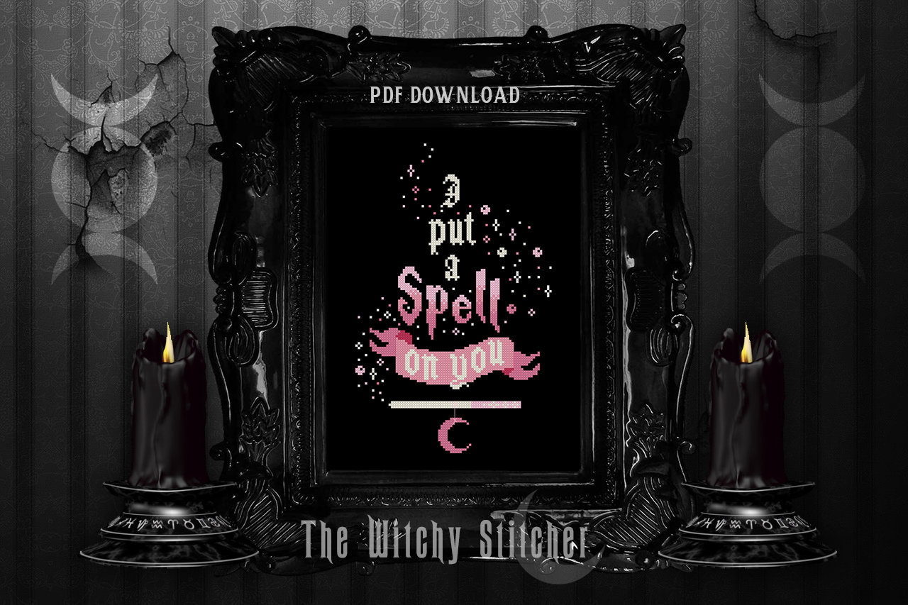 I Put A Spell on You - Gothic Cross Stitch Pattern - Wiccan, Witch ...
