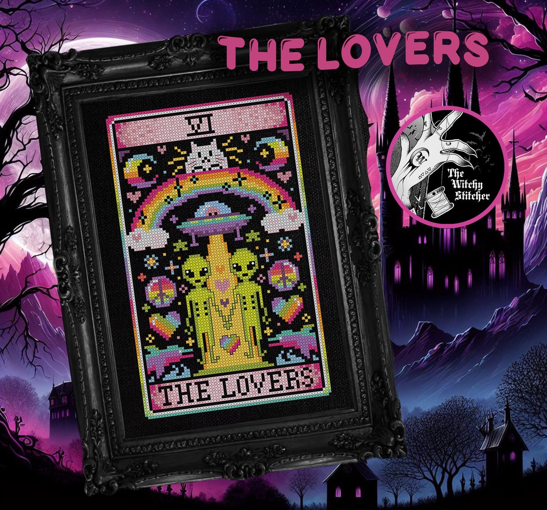 The Lovers - Nostalgic Tarot - Cross Stitch Pattern - Retro, 90's ...
