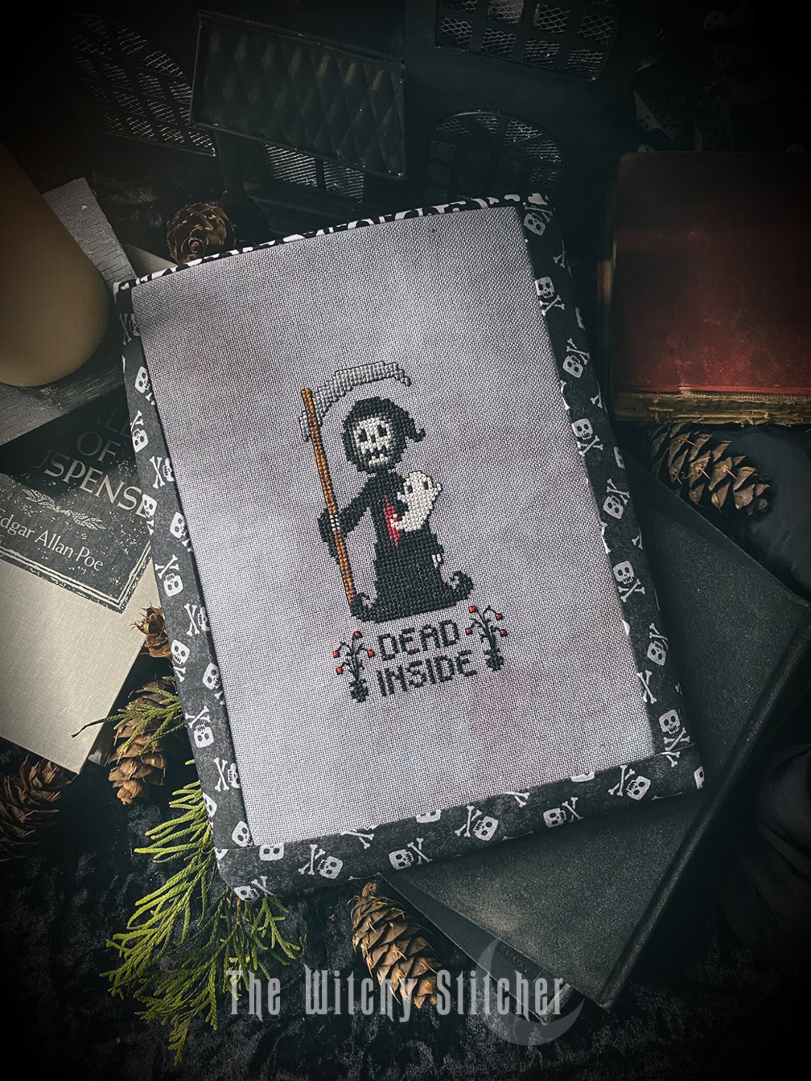 Dead Inside - Grim Reaper - Cross Stitch Pattern ~ Ghost, Gothic ...