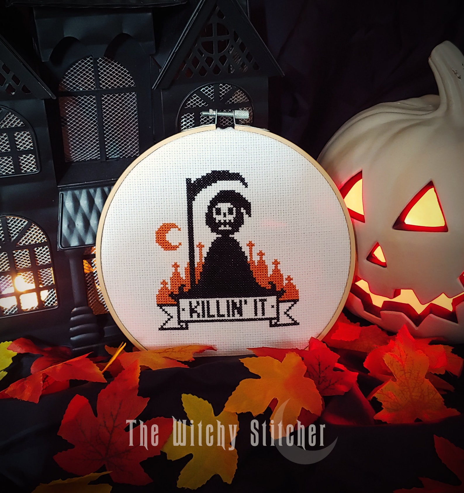 Killin It Grim Reaper Gothic Cross Stitch Pattern Modern - Etsy Canada