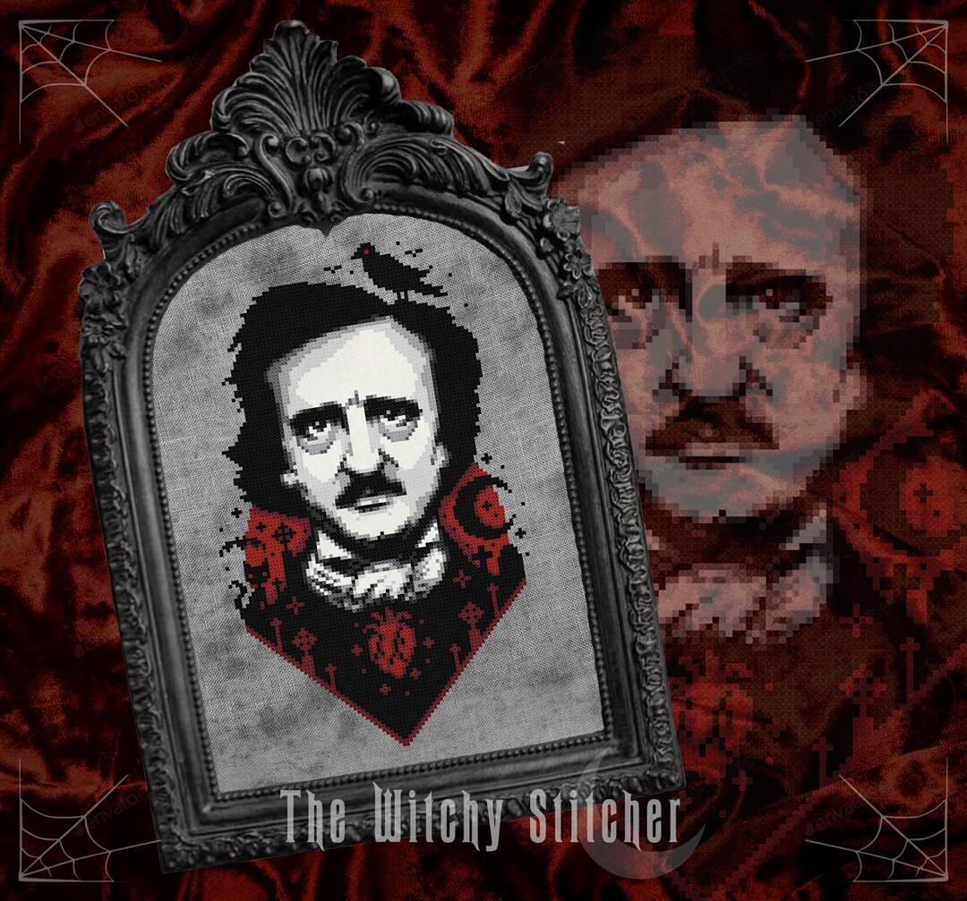 Edgar Allan Poe Master of the Macabre Gothic Cross Stitch Pattern ...