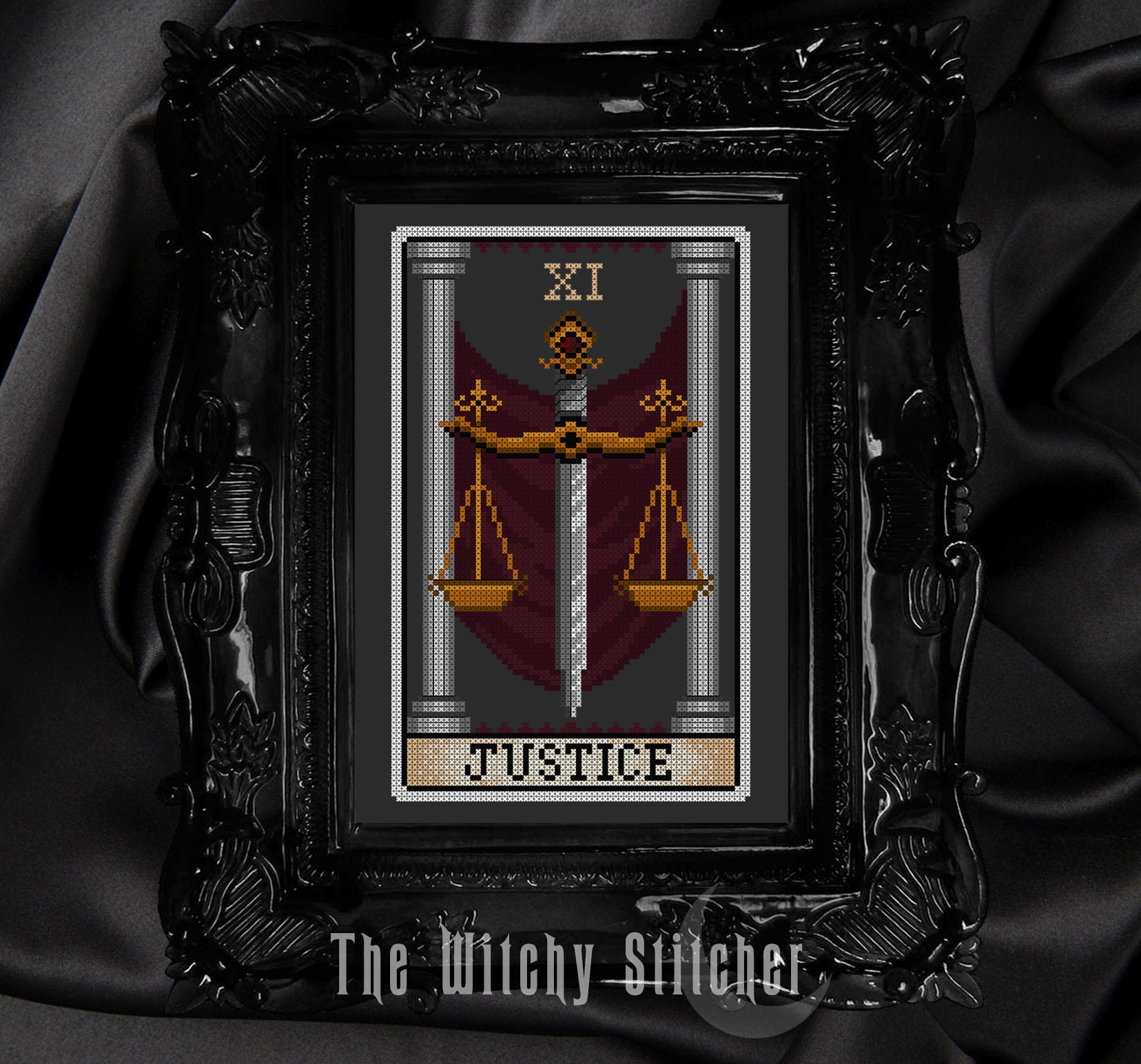 Justice ~ Tarot ~ Cross Stitch Pattern ~ Mystical, Major Arcana, Scale ...