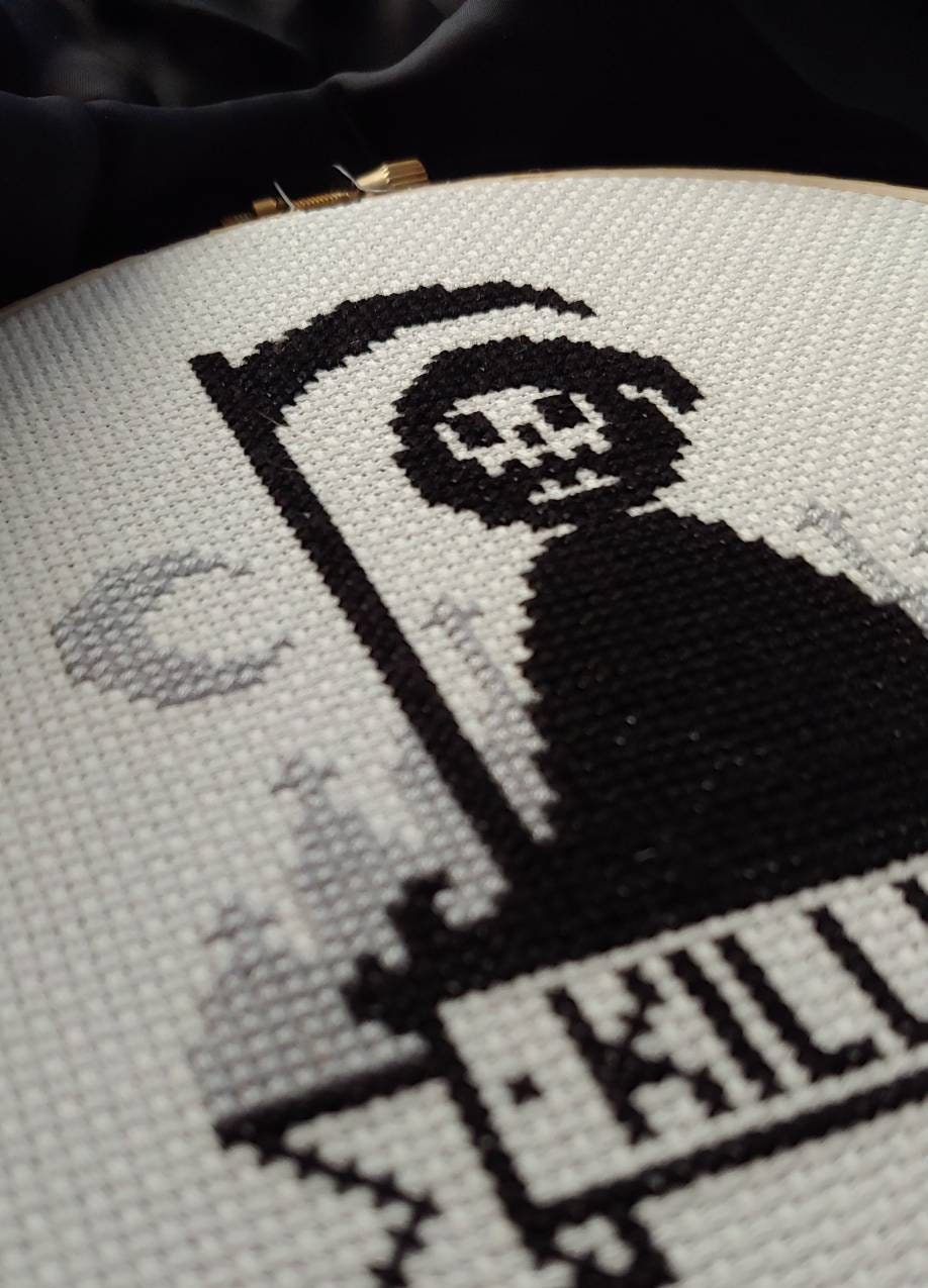 Killin It Grim Reaper Gothic Cross Stitch Pattern Modern - Etsy Canada