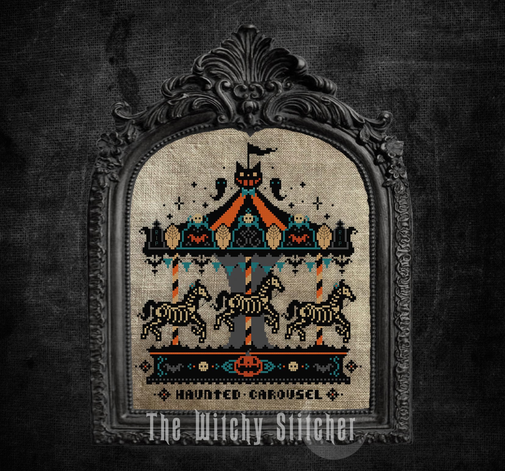 Vintage Haunted Carousel Cross Stitch Pattern Creepy - Etsy Canada