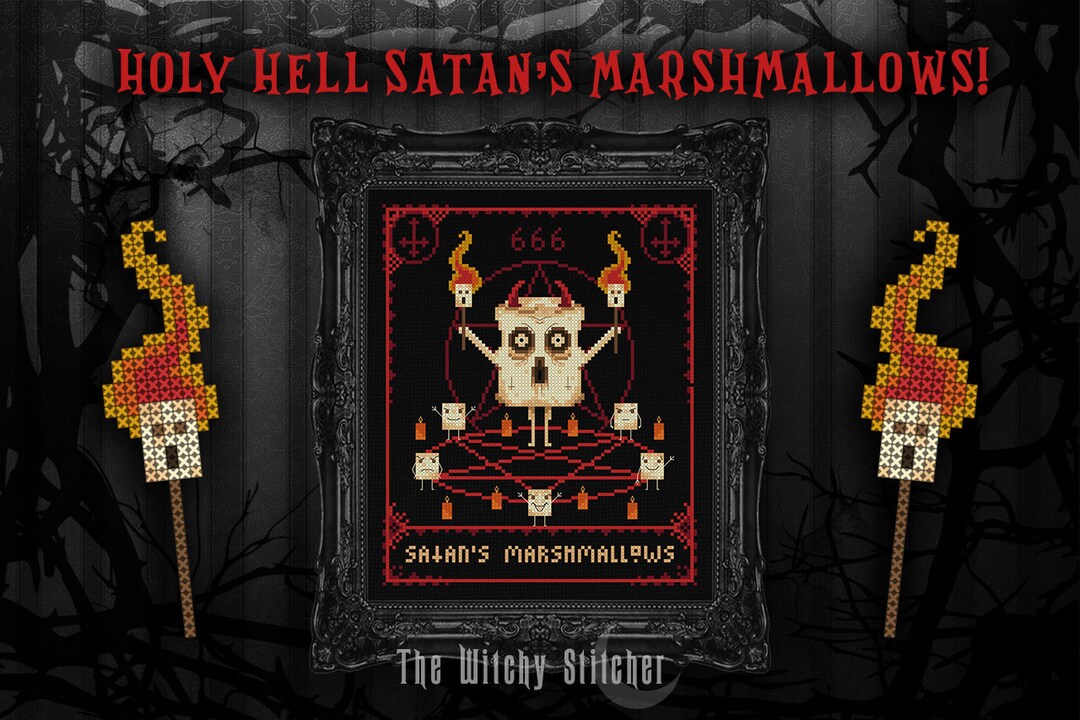 Satan's Marshmallows - Occult Cross Stitch Sampler Pattern ~ Gothic ...