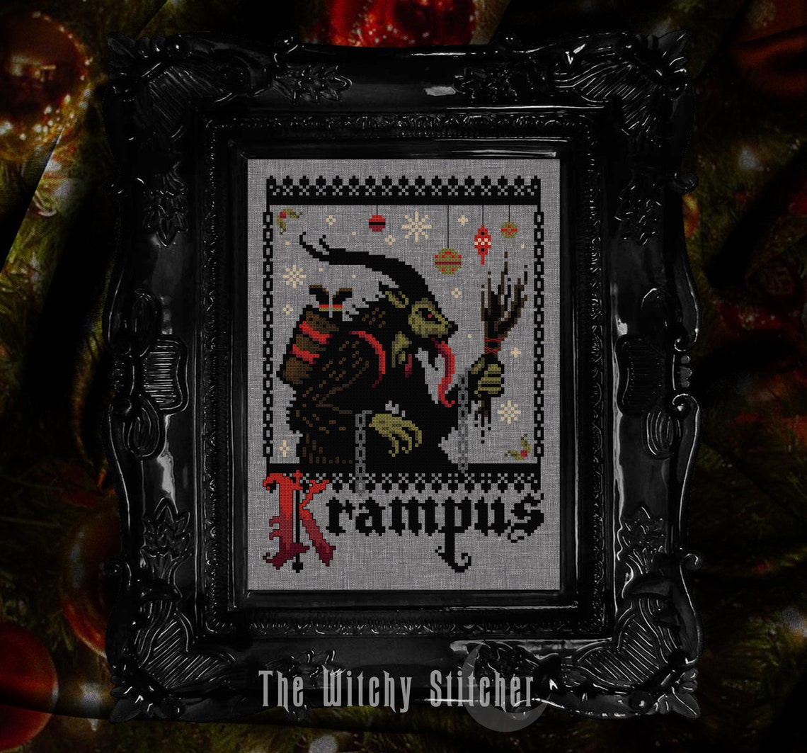 Gruss Vom Krampus Cross Stitch Pattern Modern Macabre - Etsy