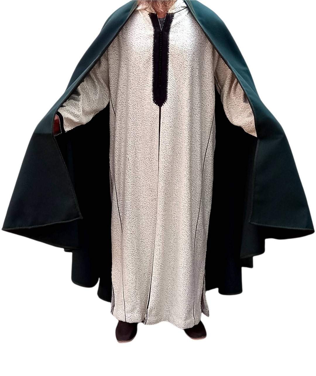 Luxury Soft Heavy-weight Woollen Cape 150cm Length Moroccan Silham ...