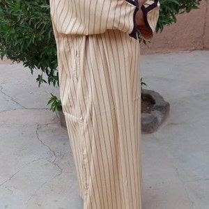 Luxury Moroccan Gandora Set With Matching Trousers: Embroidered Summer ...