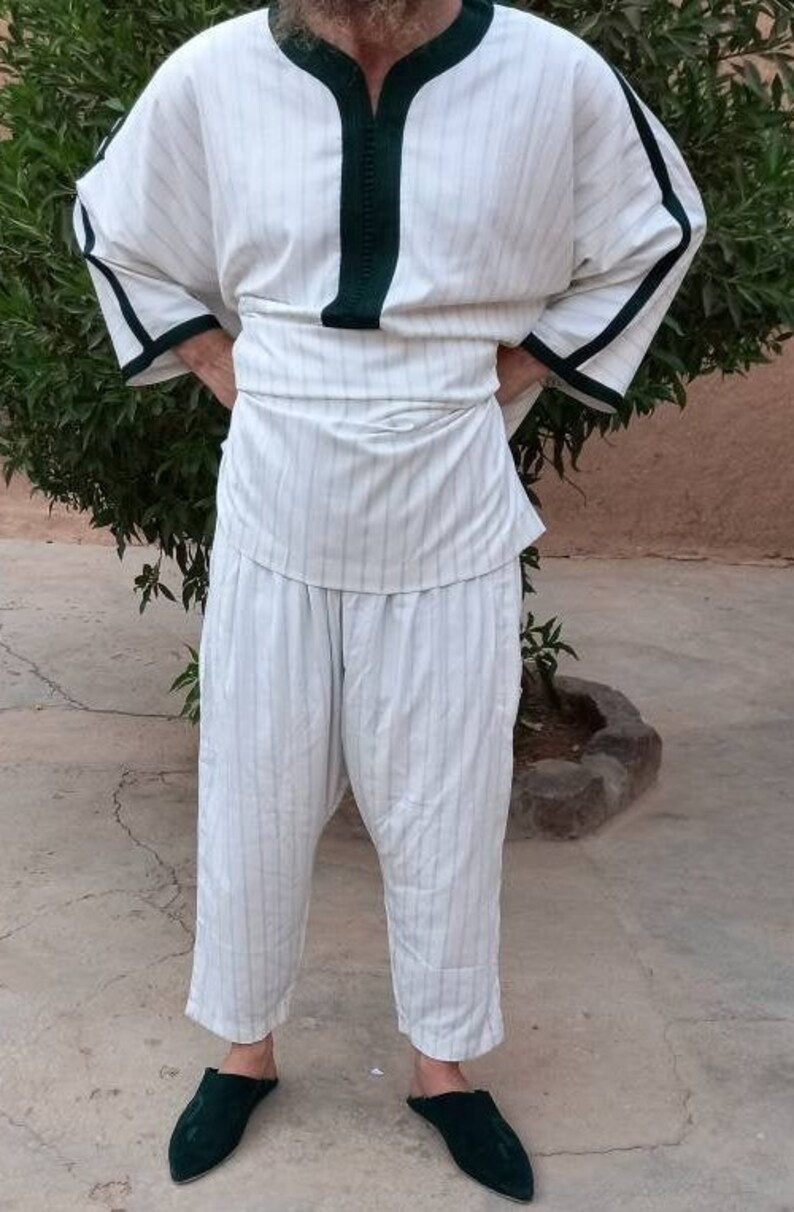 Luxury 2 piece Moroccan Gandora Khandora Jalabiya Djellaba - Etsy España