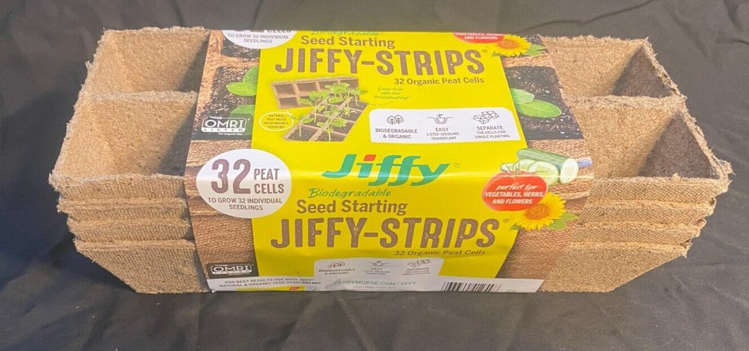 Seed Starting Jiffy-strips. 32 Peat Cells to Grow 32 Individual ...