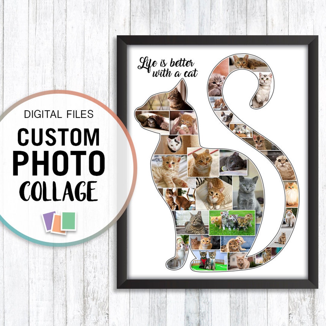 Cat Lover Gift Cat Loss Gift Cat Photo Collage Cat Photo - Etsy