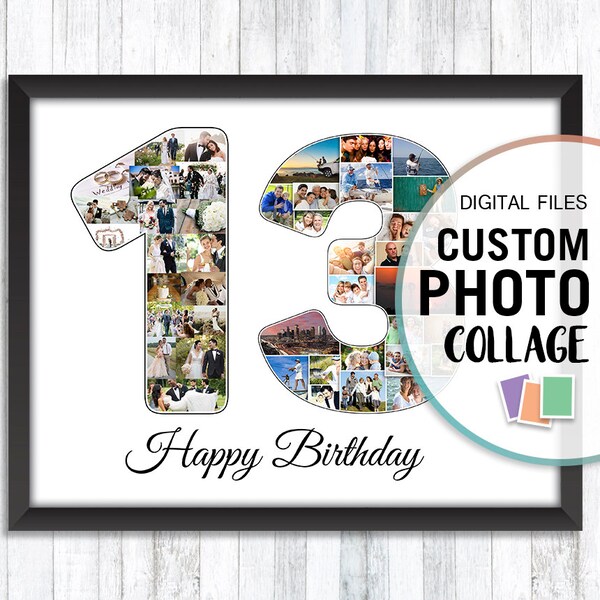 13th Birthday Photo Collage - Etsy