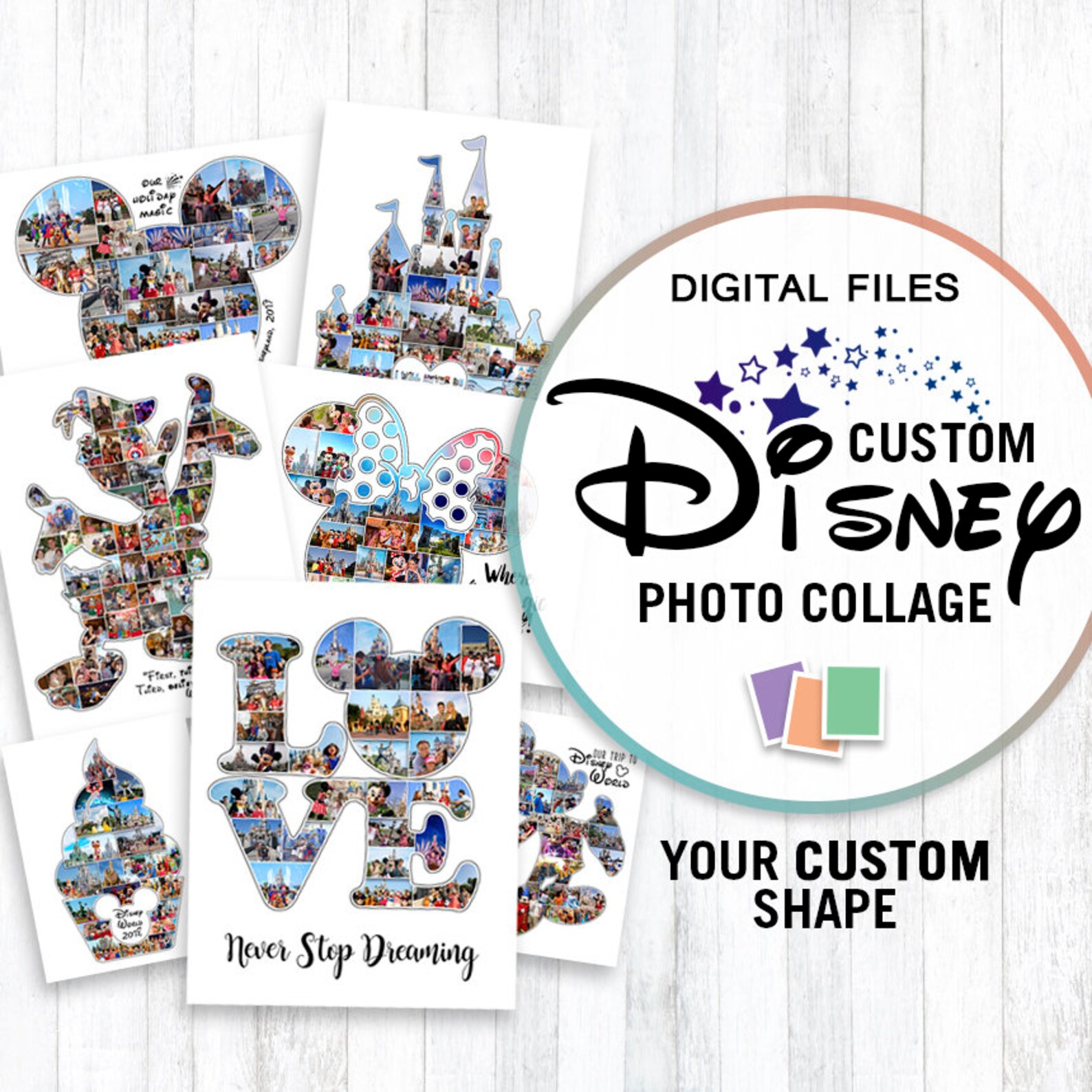 Disney Photo Collage Disney Collage Art Custom Disney Gift | Etsy