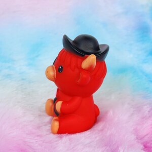 Red Pirate Highland Cow Cute Novelty Gift Cow Lover Rubber Animal ...