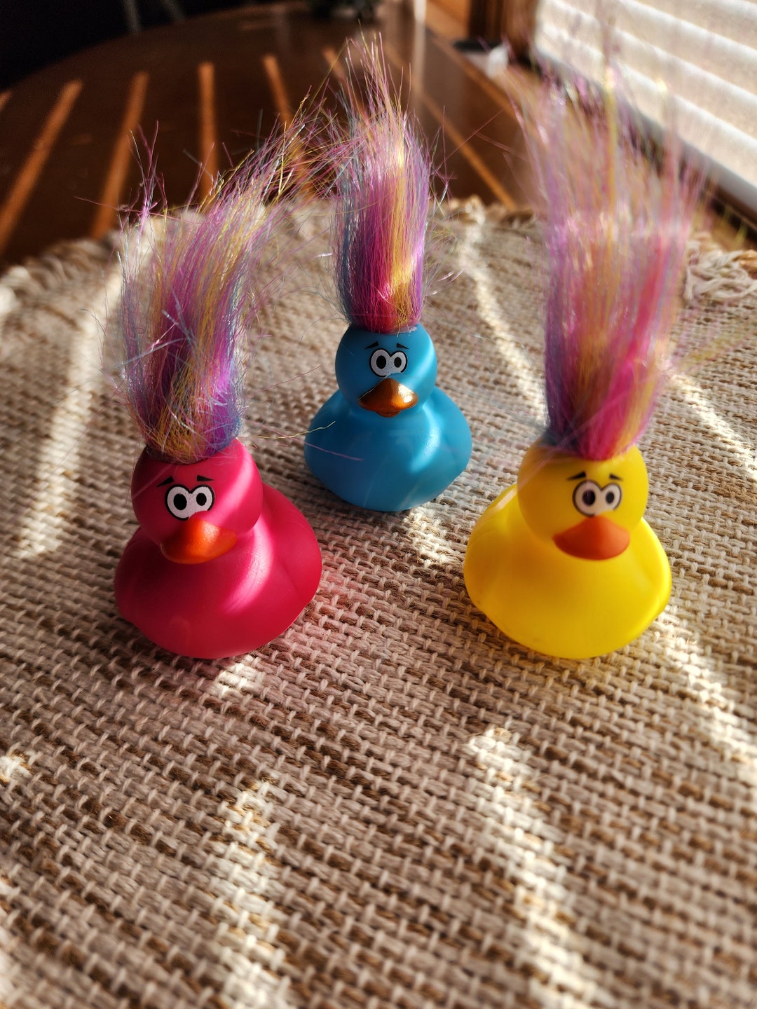 Crazy Hair Colorful Rainbow Themed Multicolored Rubber Duck Ducks ...