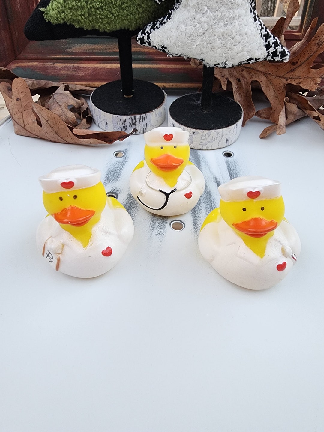 Nurse Medical Themed Yellow Rubber Duck Ducks White Red Black ...