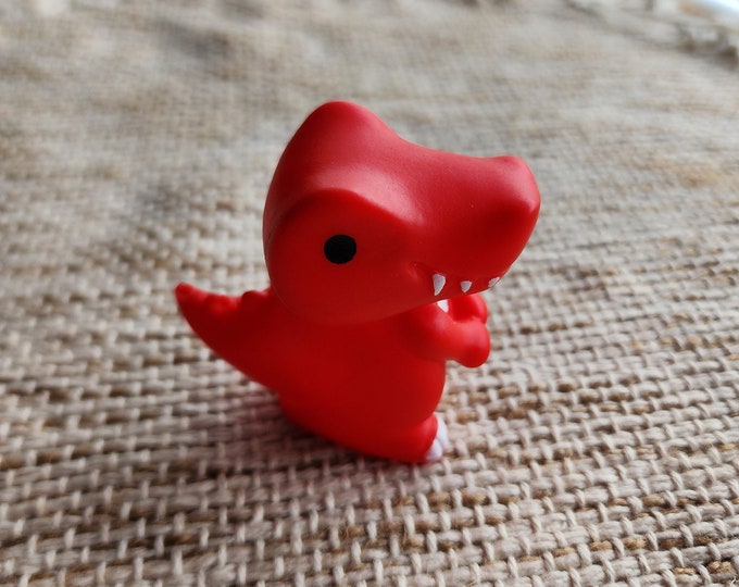 T-rex Dinosaur Themed Red Rubber Figure Rubber Animal Animals Rubber ...