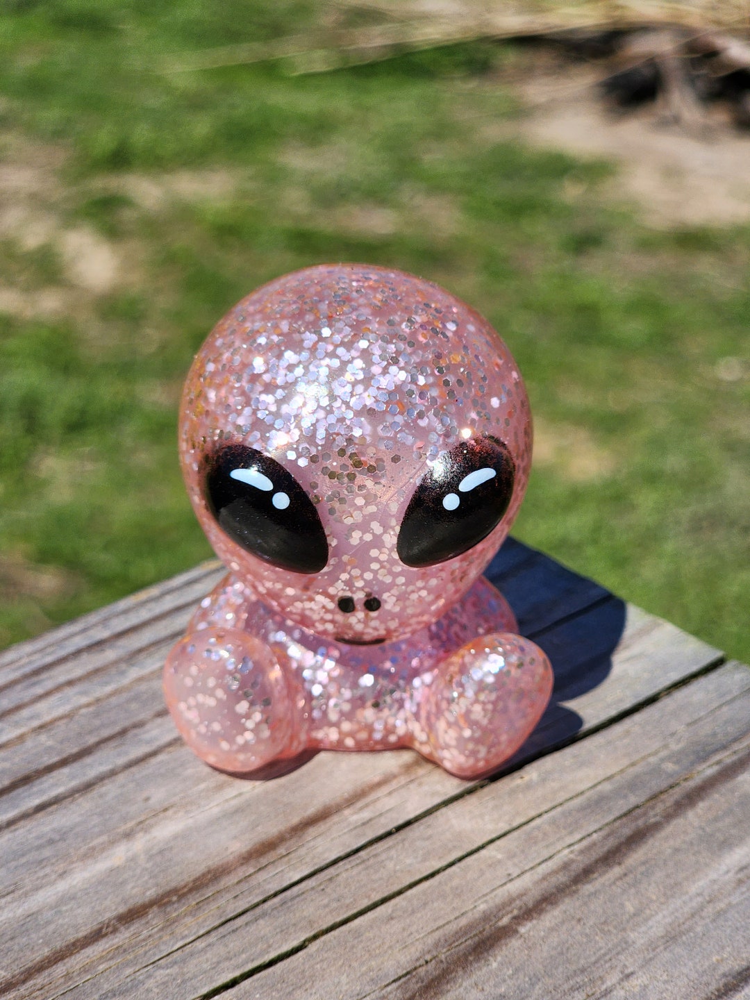 Pink Glitter Alien Figurine - Etsy