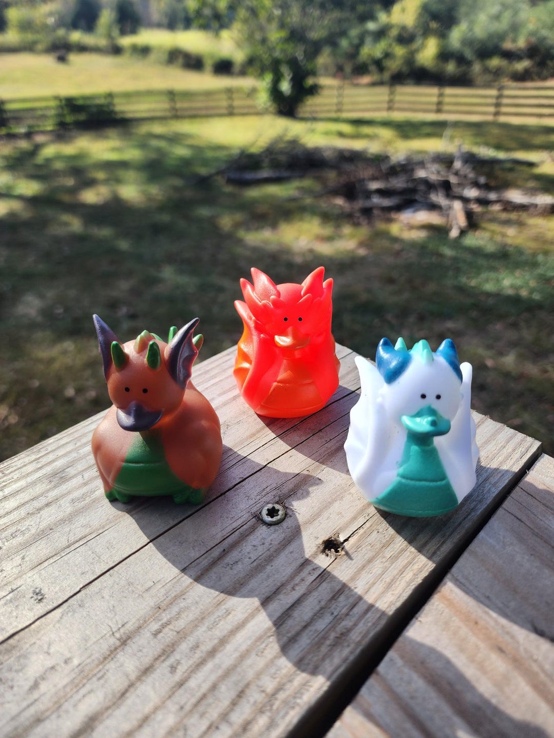 Dragon Themed Rubber Duck Ducks - Red Brown Blue White - Individuals or ...