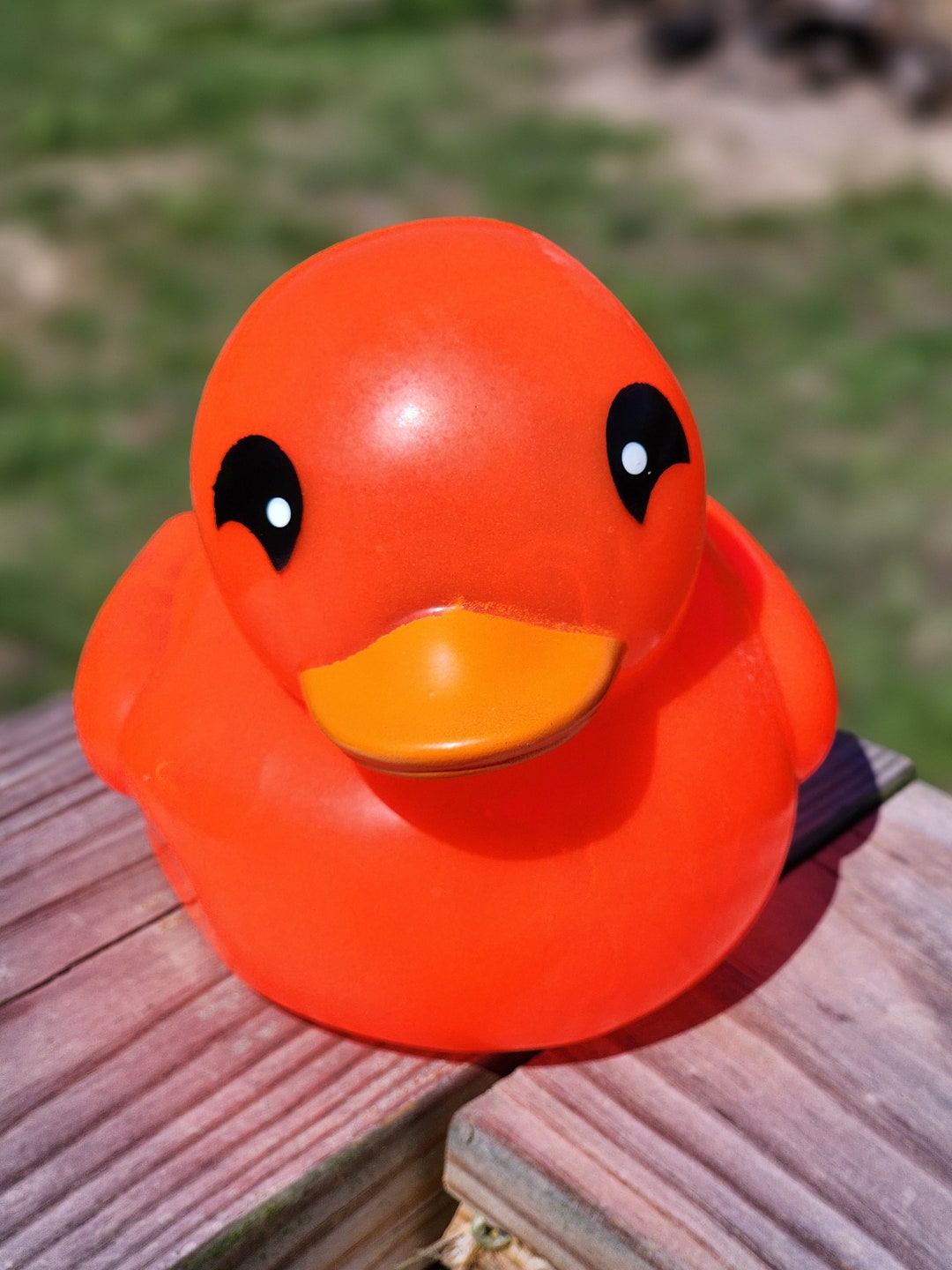 Large Neon Fluorescent Themed Orange Rubber Duck Ducks Friend Gift Duck ...