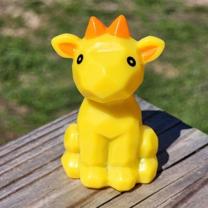 Geometric Giraffe Animal Themed Yellow Rubber Animal Rubber Character ...