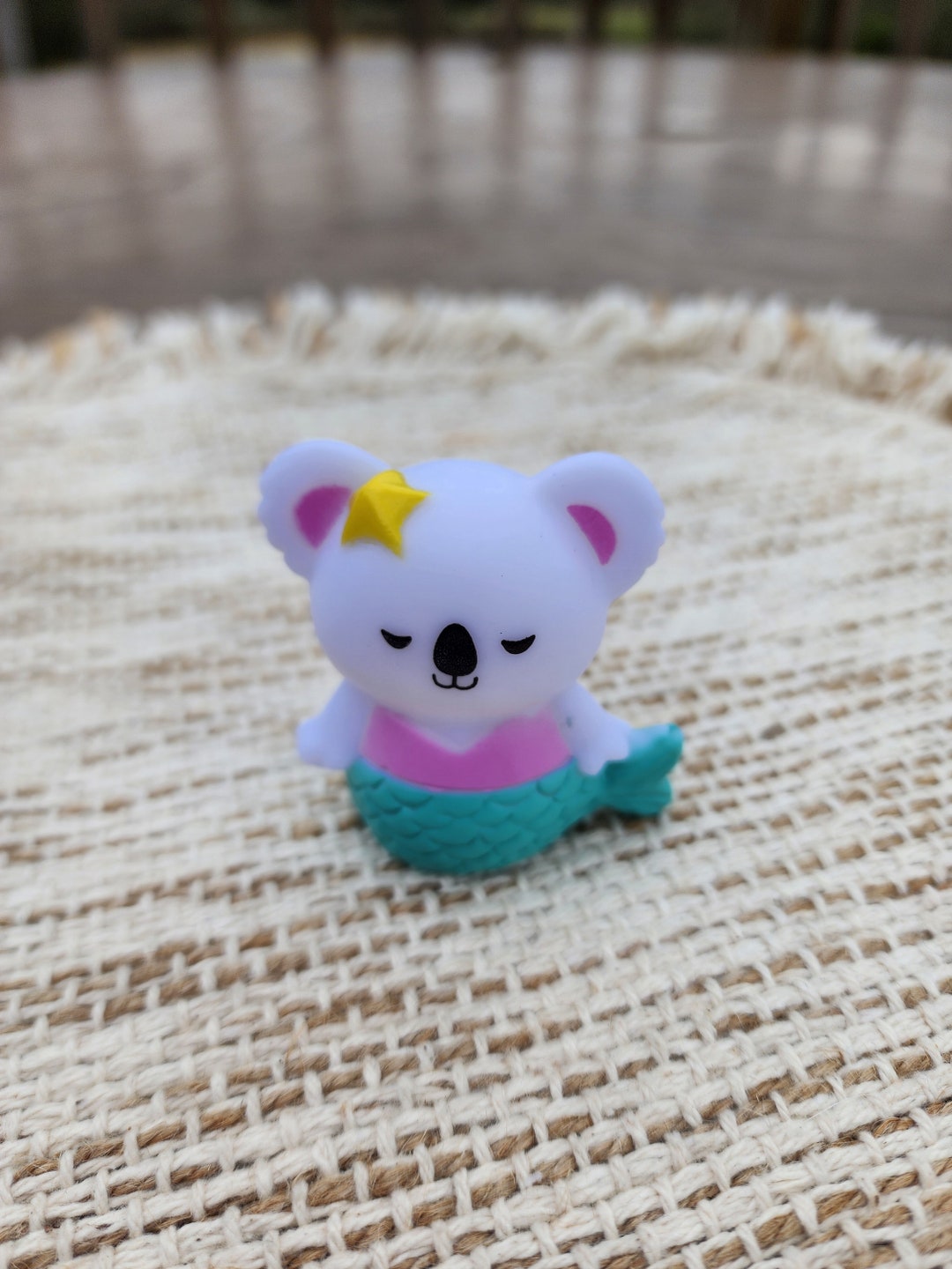 Mermaid Ocean Koala Animal Themed White Rubber Figure Rubber Animal ...