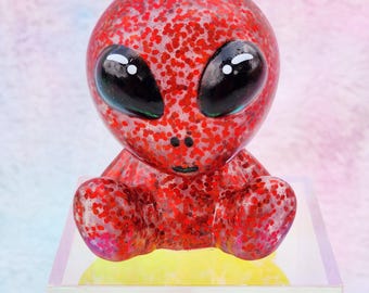 Purple Glitter Alien Cute Novelty Gifts Alien Lover Office Desk Toy ...