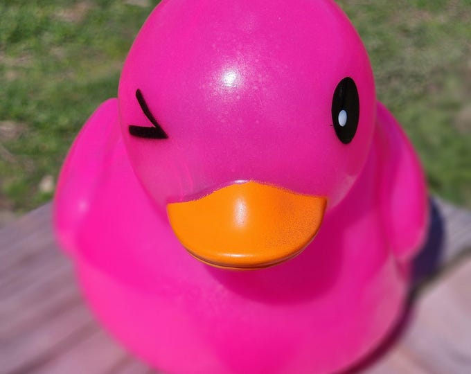 Large Neon Fluorescent Themed Pink Rubber Duck Ducks Friend Gift Duck ...