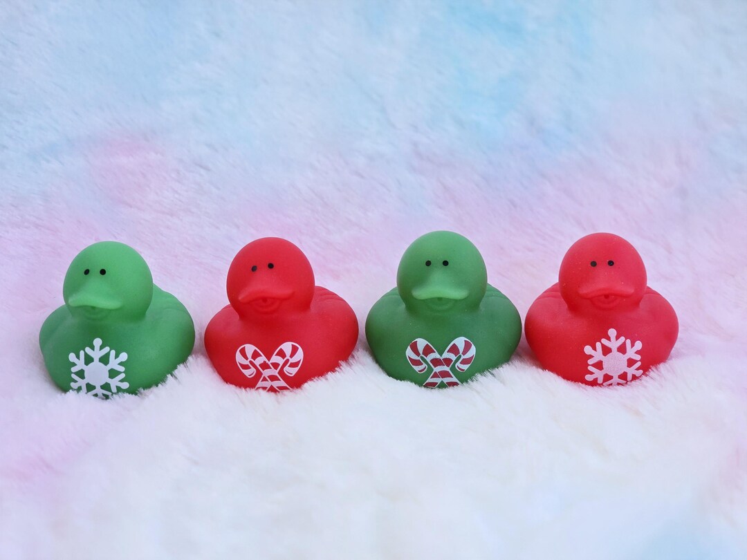 Red and Green Christmas Rubber Ducks: Holiday Stocking Stuffer - Etsy