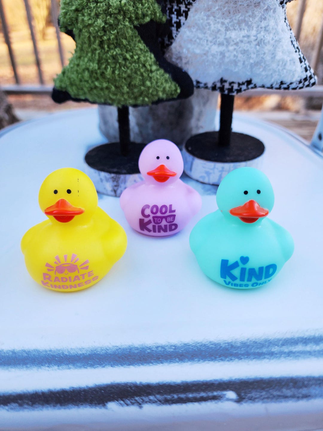 Kind Message Themed Rubber Duck Ducks- Purple Yellow Blue - Individuals ...