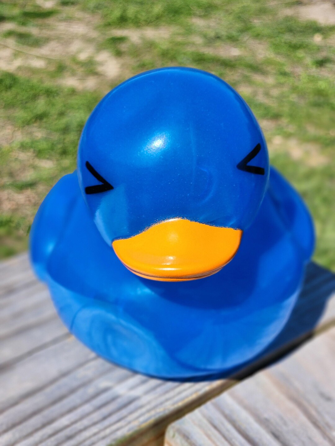Large Neon Fluorescent Themed Blue Rubber Duck Ducks Friend Gift Duck ...