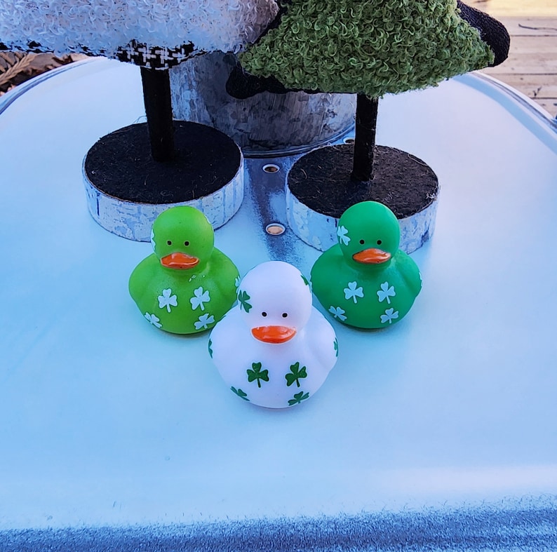 Mini St. Patrick's Day Themed Rubber Duck Ducks Green Light Green White ...