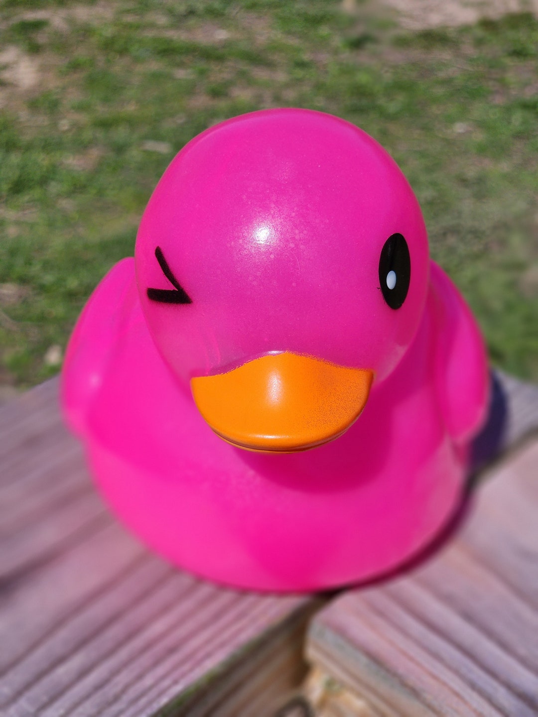 Large Neon Fluorescent Themed Pink Rubber Duck Ducks Friend Gift Duck ...