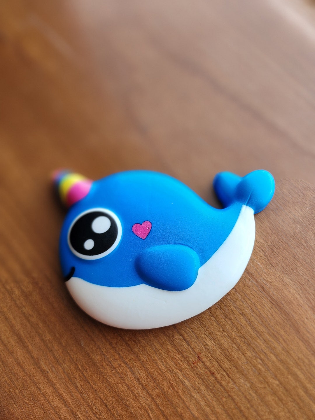 Jumbo Blue Narwhal Squish Sticker Sea Animal Lover Narwhal Gift Sea ...